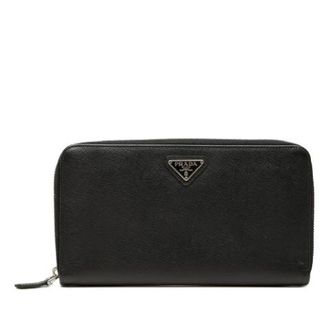 Prada Pre-owned Saffiano Zip Around Wallet - - Pre-owned - Damen - Schwarzk - ONE SIZE