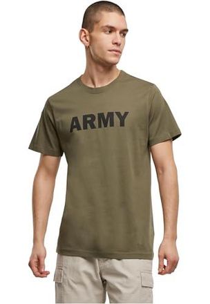 Brandit T-Shirt Militaire Homme T-Shirt Manches Courtes Olive XXL 100% Coton Regular/Coupe Standard