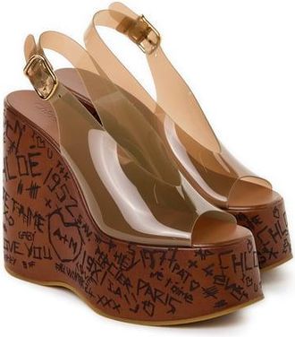 Chloé Maxime Wedge Heel Sandalen - braun