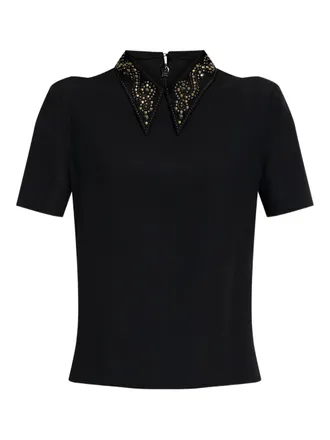 Versace Bluse mit verziertem Kragen - Schwarz