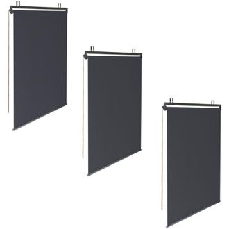 IDMarket Idmarket - Satz von 3 Rollos B.124 x h. 225 cm f&uuml;r Pergola anthrazitgrau