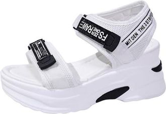 Generic Sandales Confort Femme Compensées Plage Chaussures Respirantes Antidérapantes Orthopédique Marche Bout Ouvert Sandale Femmes Talon Compensé (White, 38