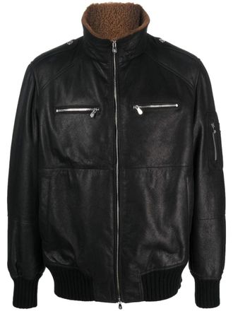 Brunello Cucinelli veste bomber &agrave; doublure lain&eacute;e - Noir