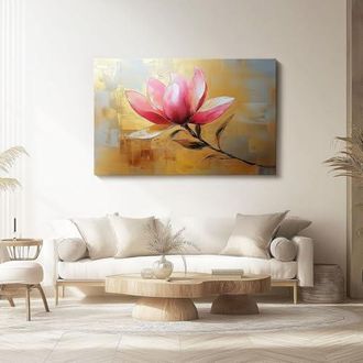 Generic Tableau sur Toile Sans cadre Peinture À LHuile Abstraite Magnolia 70 x 50 cm Décoration Murale Art Décoratif Muraux Peinture Imprimée en HD Salon Cham