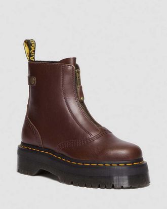 Dr. Martens Damen Nappa Leder Jetta Plateau Stiefel in Braun, Gr&ouml;&szlig;e: 36