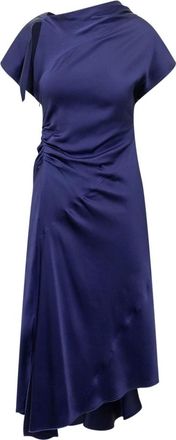 Victoria Beckham Femme, Robes, Bleu, Taille: 38 FR Asymmetric Gathered Dress