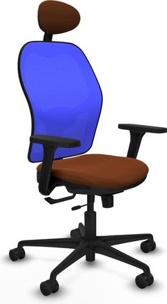 Piqueras y Crespo Ergonomischer Postural Jorquera Stuhl mit 3D-Armen, h&ouml;henverstellbarer Lendenwirbelst&uuml;tze und festem Kopfteil, ausgestattet mit Syncro/Traslack und in