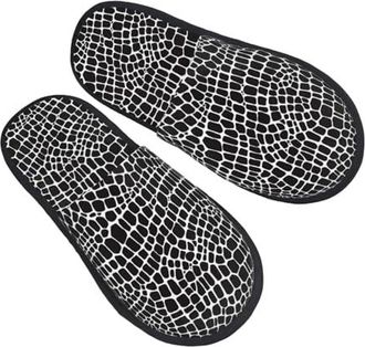 Generic Chaussons Femme Homme Motif Peau DAlligator Chausson Hommes Confort Doubl&eacute;es En Peluche Chaude Pantoufles, Pour F&ecirc;te, Mariage, Hommes, L