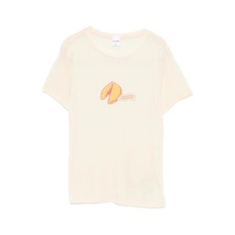 Re/Done T-Shirt mit Gl&uuml;ckskeks-Print - - Tops - Damen - Beige - XS