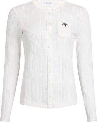 Lacoste Cardigan slim fit marquage pointelle en coton
