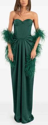 Ana Radu robe longue à design sans bretelles - Vert