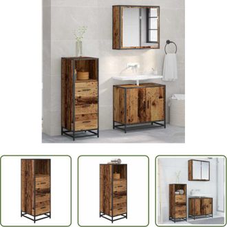 vidaXL Holzwerkstoff - Badezimmerm&ouml;bel-Set Altholz 35 x 37,5 x 100 cm Holzwerkstoff