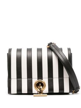 Moschino sac port&eacute; &eacute;paule en cuir ray&eacute; - Noir
