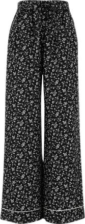 Dolce & Gabbana Bedruckte Seiden-Pyjamahose - - Trousers - Damen - Schwarzk - L