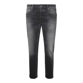 Pantaloni Torino Schwarze Baumwolljeans mit Frontrei&szlig;verschluss - - Jeans - Herren - Schwarzk - W34