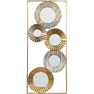 Beliani Beliani - D&eacute;coration Murale en M&eacute;tal Dor&eacute; avec 5 Miroirs 39 x 90 cm Pi&egrave;ce dAccent Maicoba