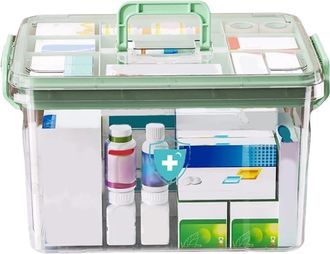 Generic Medizin-Aufbewahrung f&uuml;r Zuhause - Organizer f&uuml;r Medizin mit zwei F&auml;chern, Aufbewahrungsbeh&auml;lter mit gro&szlig;er Kapazit&auml;t | Pillenhalter, vielseitig einse