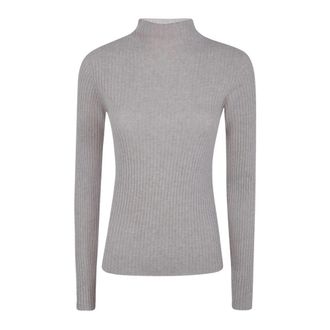 Twinset Gerippter Lurex-Rollkragenpullover - - Knitwear - Damen - Grau - M