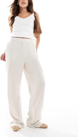 Object OBject - Pantalon ample en aspect lin - Cr&egrave;me-Blanc