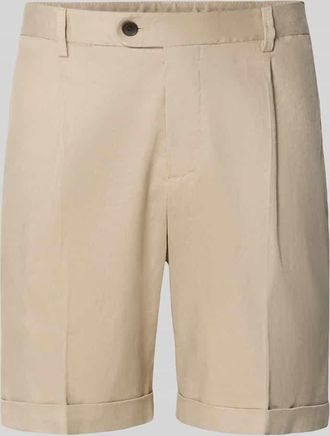Profuomo Bermudas aus Leinen-Mix mit Ges&auml;&szlig;taschen