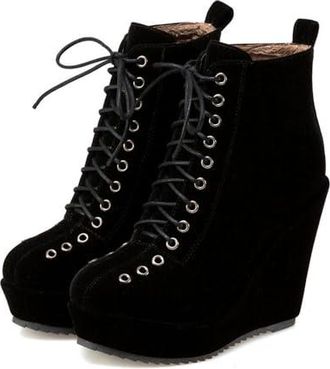 Generic Bottines dhiver pour femme - Bout rond - Talon compens&eacute; - Pour les occasions d&eacute;contract&eacute;es et les f&ecirc;tes au quotidien, Noir, 40.5 EU