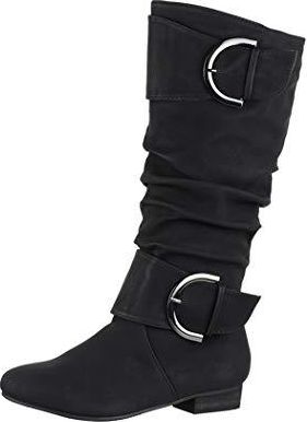 Elara Bottines Femme Bottes &agrave; Glissi&egrave;re Chunkyrayan JY1989-Schwarz-38