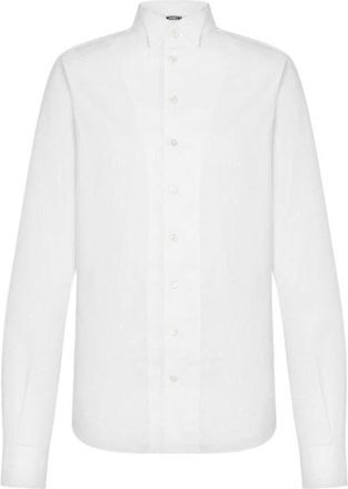 Moschino Femme, Blouses et Chemises, Blanc, Taille: 40 FR Chemise Jacquard en Popeline de Coton