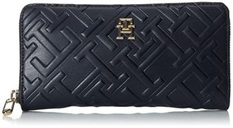 Tommy Hilfiger Femme Iconic Tommy LRG ZA Mono AW0AW14343 Portefeuilles, Bleu (Space Blue), OS
