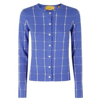 Guest In Residence Cardigan Jane &agrave; carreaux - Femme - Pulls - Bleu - Taille: 40 FR