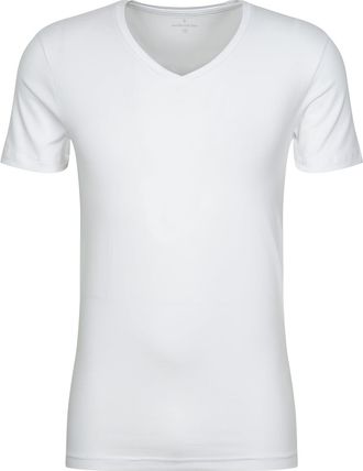 Seidensticker Herren T-Shirt - Regular Fit - Uni - V-Ausschnitt - Kurzarm - Stretch Wei&szlig; (Wei&szlig; 1) XL