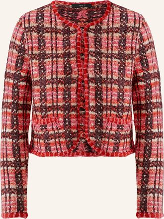 Oui Strickjacke Mit Glitzergarn Und Pailletten rot
