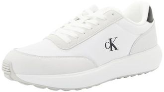 Calvin Klein Baskets Homme Athleisure Laceup en Cuir, Blanc (Bright White/Black), 42