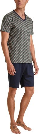 CALIDA Relax Imprint Kurz-Pyjama Herren, aus 100% Baumwolle, pflegeleicht, elastisch und formstabil, in Single Jersey
