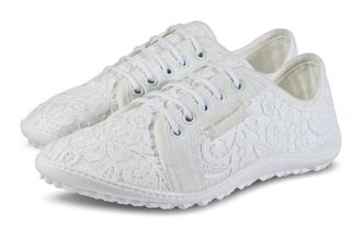 Leguano Barfu&szlig;schuh LEGUANO AMALFI, Damen, Gr. 36, wei&szlig;, Textil, Schuhe Barfu&szlig;schuh Schn&uuml;rschuh Sneaker low Sommerschuh, mit Fantasy Muster, Freizeitschuh, Ha