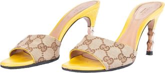 Gucci Hohe Schuhe - Gucci Bamboo GG Monogram Heels (34) - Gr. ONE_SIZE - in Bunt - f&uuml;r Damen