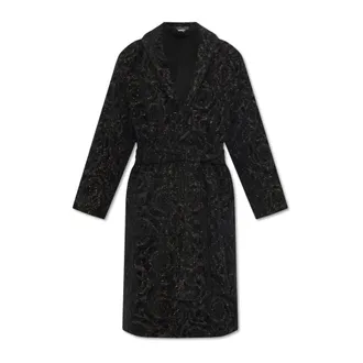 Versace Homme, Vêtements de nuit et de détente, Noir, Taille: XL Peignoir avec motif Barocco
