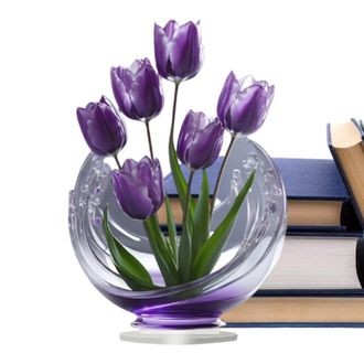 Generico Dekorative Blumenfigur, 2D-Schreibtisch und Tischdekoration, Sammelfiguren, f&uuml;r Wohnzimmer, Schlafzimmer, Geschenk, Muttertag, Hochzeit, Weihnachten, 