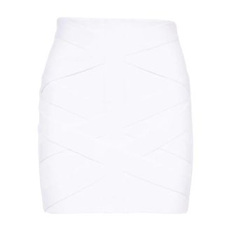 Balmain Gestrickter kurzer Rock in Wei&szlig; - - Skirts - Damen - Wei&szlig; - M
