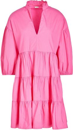 8 by YOOX COTTON PUFF-SLEEVE SHORT DRESS