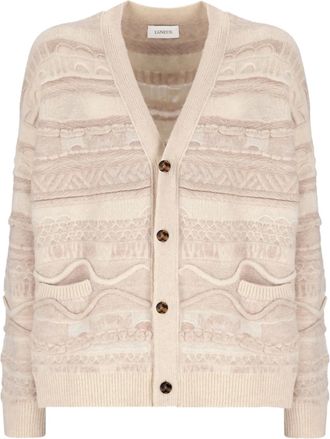 Laneus cardigan &agrave; motif en intarsia - Tons neutres
