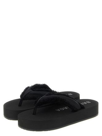Balenciaga Womens Black Viscose Slides Shoe