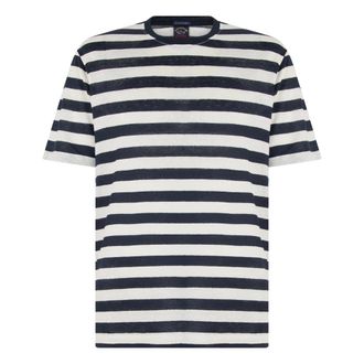 Paul & Shark Homme, Tops, Noir, Taille: 3XL T-shirt en lin et coton