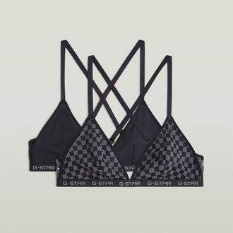 G-Star Mesh Triangle Bralette 2er-Pack - Schwarz - Damen