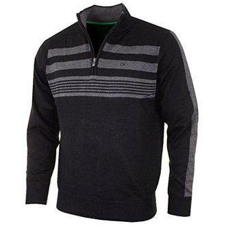 Calvin Klein Golf Mens CK Stripeblock doubl&eacute; Pull - Noir - S