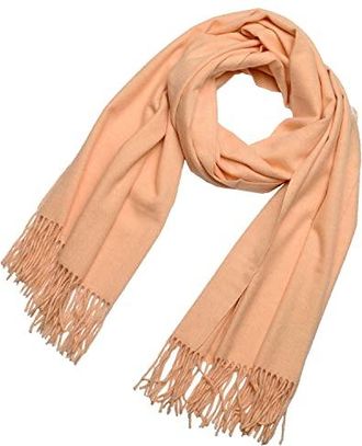 DonDon Écharpe femme hiver chaud et large Châle Etole Foulard 200 x 70 cm - Abricot