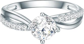 Trilani Ring - Sterling Silber Ring Zirkonia - Gr. 50 - in Silber - f&uuml;r Damen