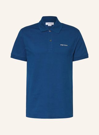 Alexander McQueen Mcqueen Piqu&eacute;-Poloshirt blau