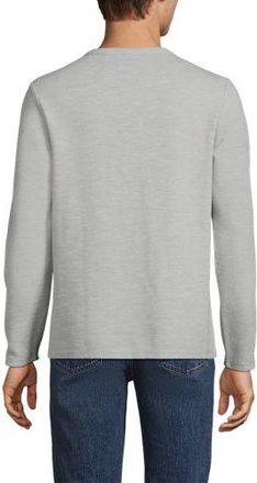 Lands End Ottoman-Henleyshirt mit langen Ärmeln, Herren, Größe:XXL regular, Grau, Baumwolle/Polyester/Baumwoll-Mischung, by Lands End