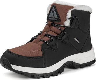Mishansha Damen Winterschuhe Mid Outdoor Warm Schneestiefel Braun Gr.36