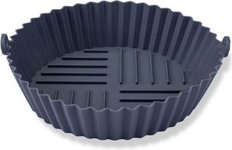 Fackelmann Fackelmann Silikonform für Heißluftfritteuse - 18 cm, Rund, Aschgrau, für knusprige Gerichte ohne Anhaften, Spülmaschinengeeignet